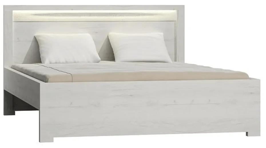 Manželská postel 160 cm Inneas (jasan bílý) (s roštem). 794549