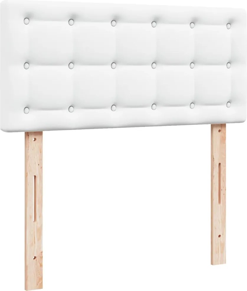Box spring postel s matrací bílá 80 x 200 cm umělá kůže 3286097