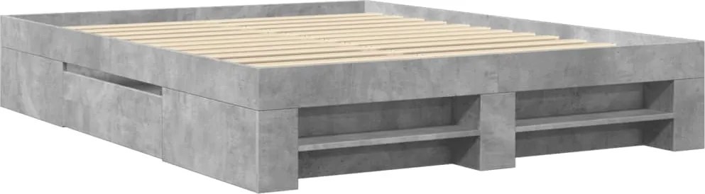 Rám postele bez matrace Betonová šedá Dřevěné konstrukce 3295460