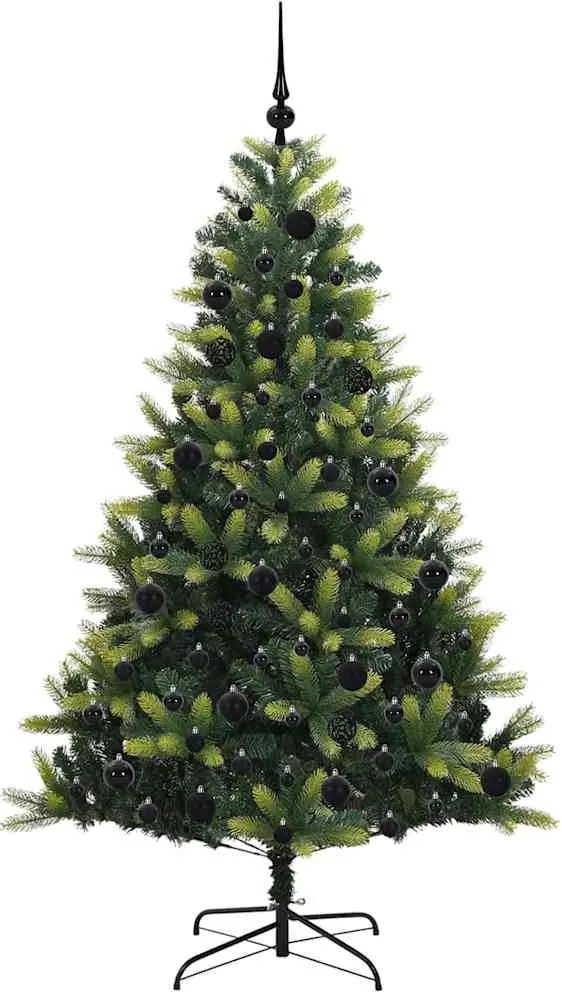 Umělý skládací vánoční stromeček 300 LED Zelená 180 cm PVC a PE 3395992