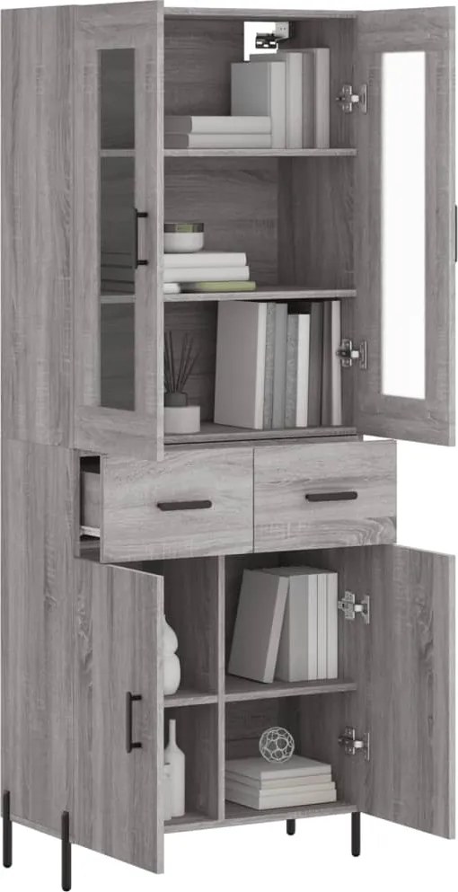 Skříň highboard šedá sonoma 69,5 x 34 x 180 cm kompozitní dřevo 3198543