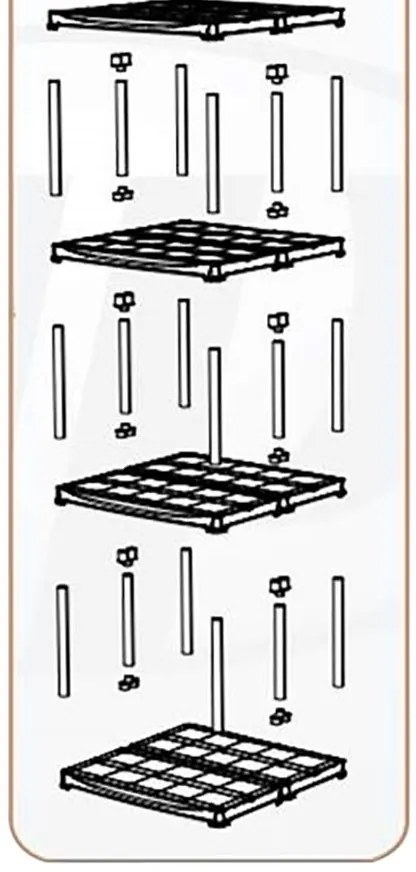 ARTPLAST Tempo T60-8PLUS Regál 2v1, 4 police, šířka 60 cm