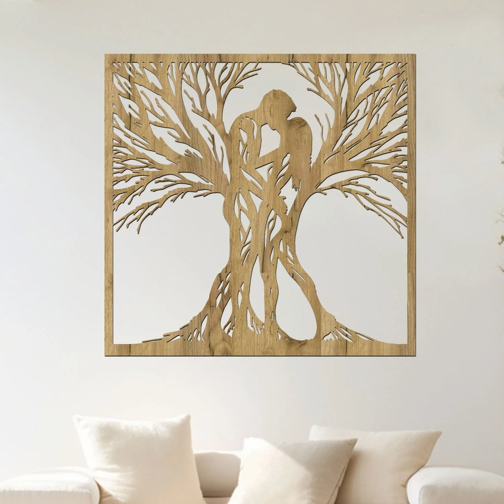 dřevo života Dřevěný strom SPOJENÍ Zvolte rozměr (cm): 80x80, Zvolte barvu dekoru: Černá