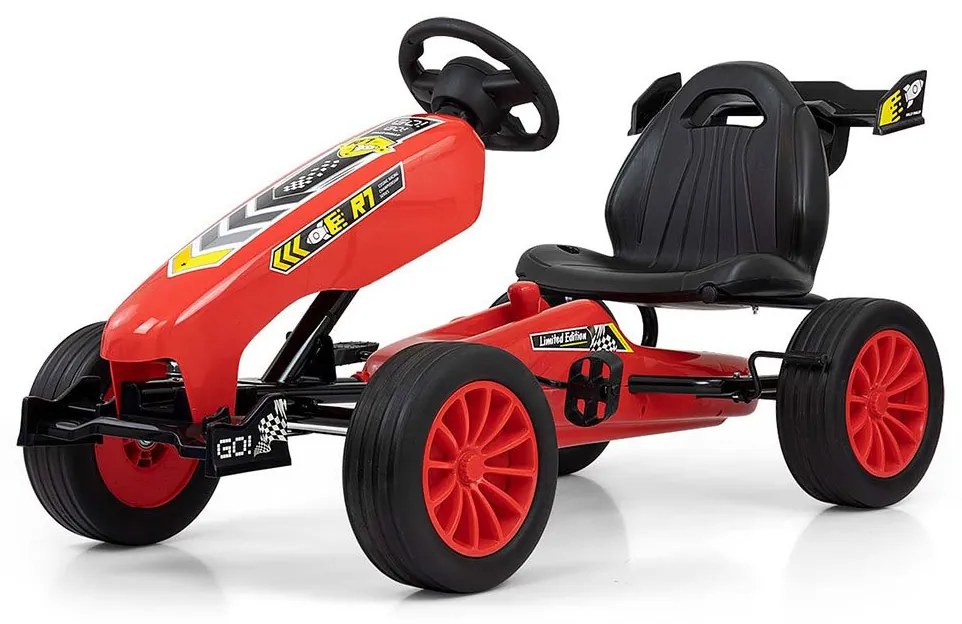 MILLY MALLY dětská šlapací motokára Go-kart Rocket červená