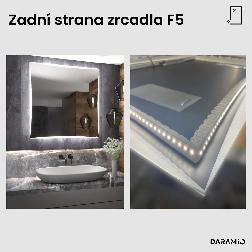 Zrcadlo do koupelny s LED osvětlením F5