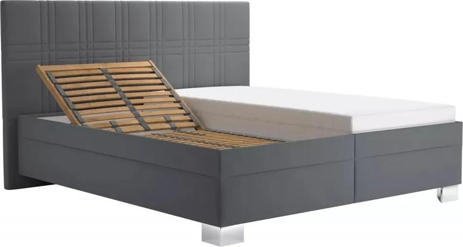 Čalouněná postel MICHAELA s polohovatelným roštem 180x200 šedá