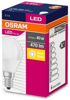 LED žárovka E14 OSRAM CL P FR 5,7W (40W) teplá bílá (2700K)