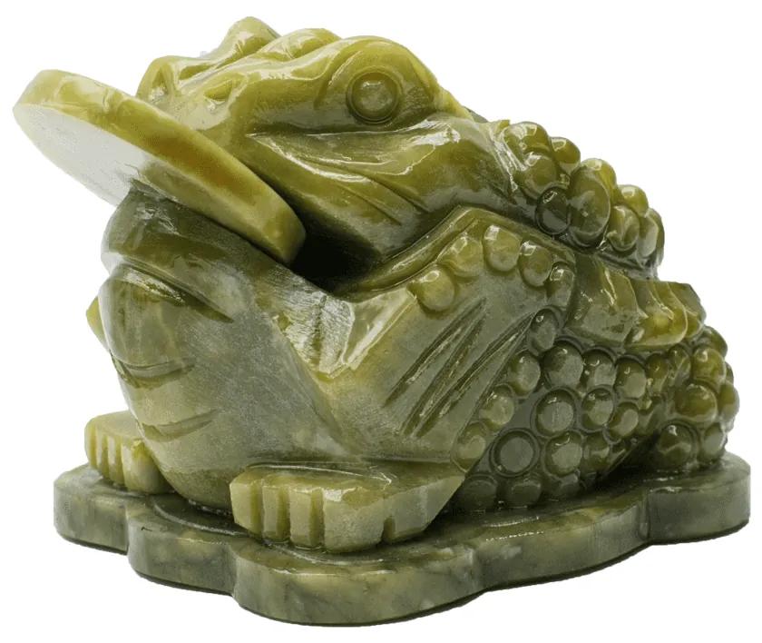 Milujeme Kameny Třínohá žába - nefritová soška - feng shui malá