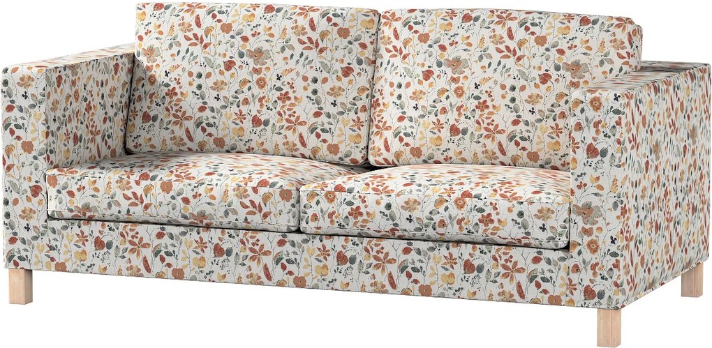 Potah na pohovku IKEA  Karlanda rozkládací, krátký barva oranžová látka pletený vzor, vzorované