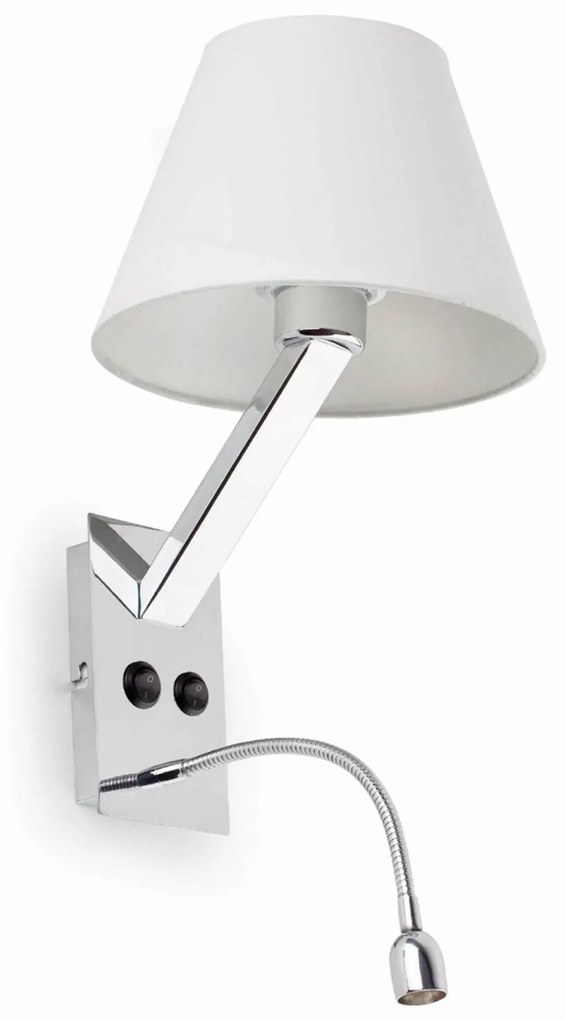 LED nástěnné světlo Moma-2 s lamp. na čtení, bílé