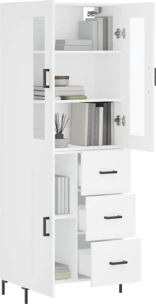 Skříň highboard bílá 69,5 x 34 x 180 cm kompozitní dřevo 3198657