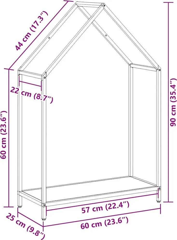 vidaXL Stojan na palivové dřevo Ocel válcovaná za studena [864310] Barva: Černá