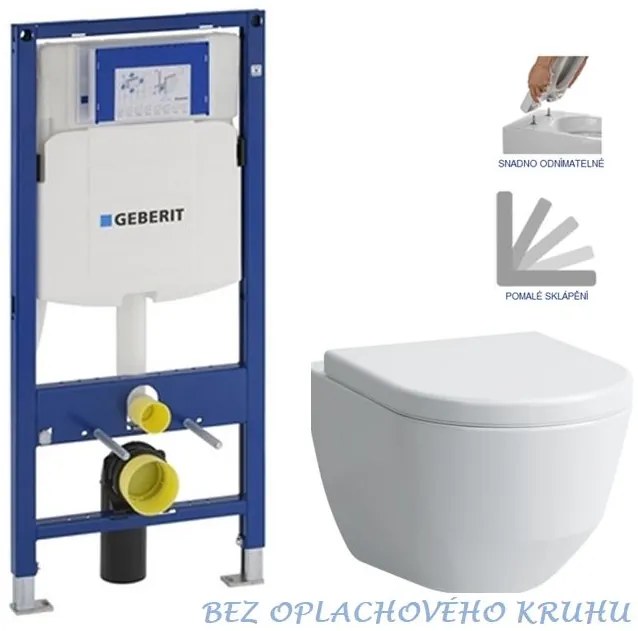 AKCE/SET/GEBERIT - SET Duofix pro závěsné WC 111.300.00.5 bez ovládací desky + WC LAUFEN PRO RIMLESS + SEDÁTKO 111.300.00.5 LP1