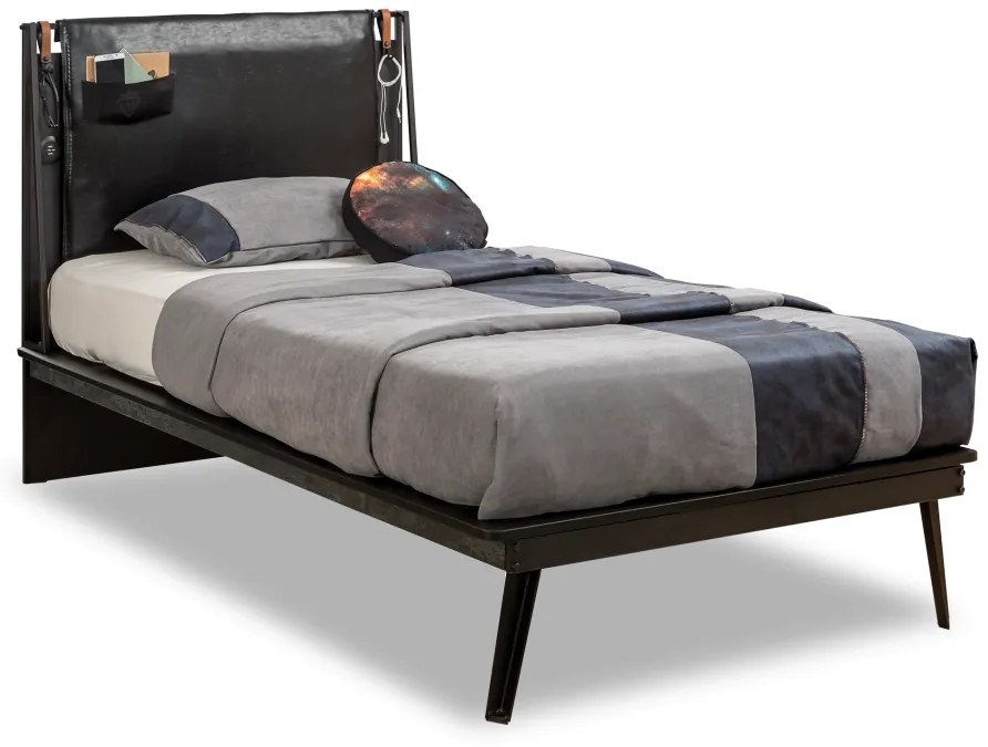 ČILEK - Studentská postel DARK METAL LINE 100x200 cm včetně matrace