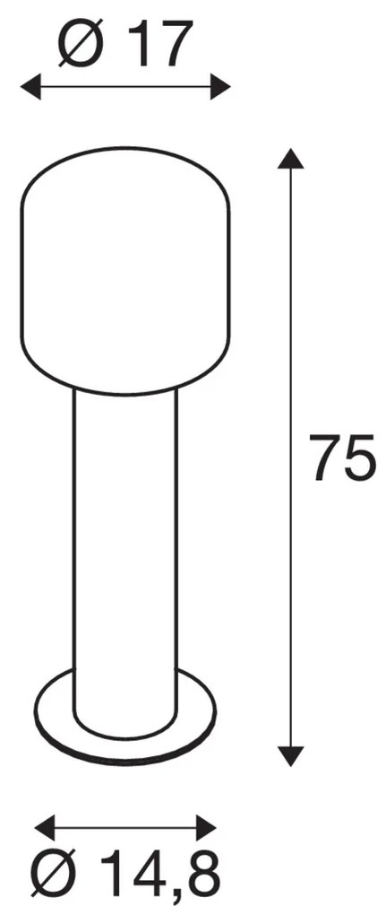 SLV 1004680 Ovalisk, venkovní sloupkové svítidlo, LED 9W 3000/4000K, antracit, výška 70cm, IP65