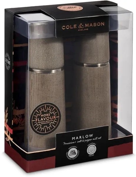 Cole&Mason - Sada mlýnků na sůl a pepř MARLOW buk 2 ks 18,5 cm