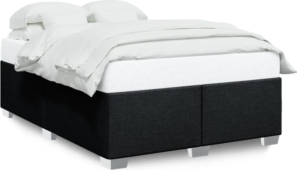 Rám postele bez matrace černý 140 x 190 cm textil 3284473
