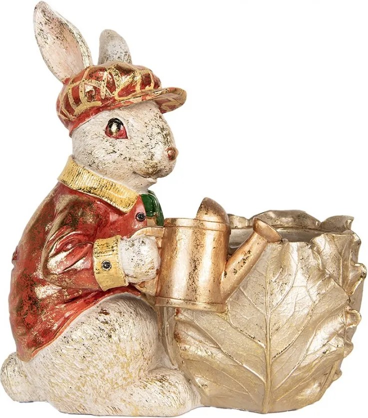 Dekorace figurka králík s květináčkem a konvičkou - 28*18*30 cm