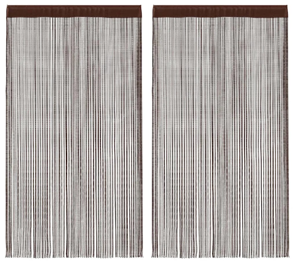 Provázkové záclony, 2 ks, 140x250 cm, hnědá 132411