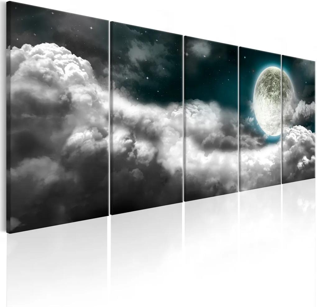 Murando DeLuxe Pětidílný obraz - měsíc II. Velikost: 225x90 cm