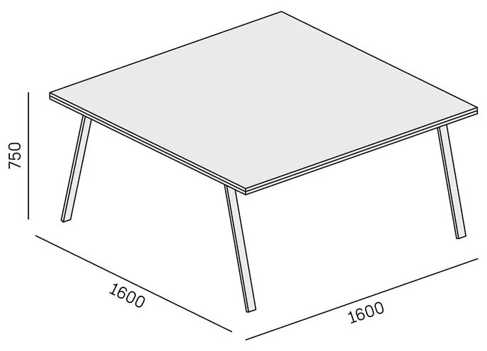 PLAN Kancelářský jednací stůl DOUBLE LAYERS, bez přepážek, bílá