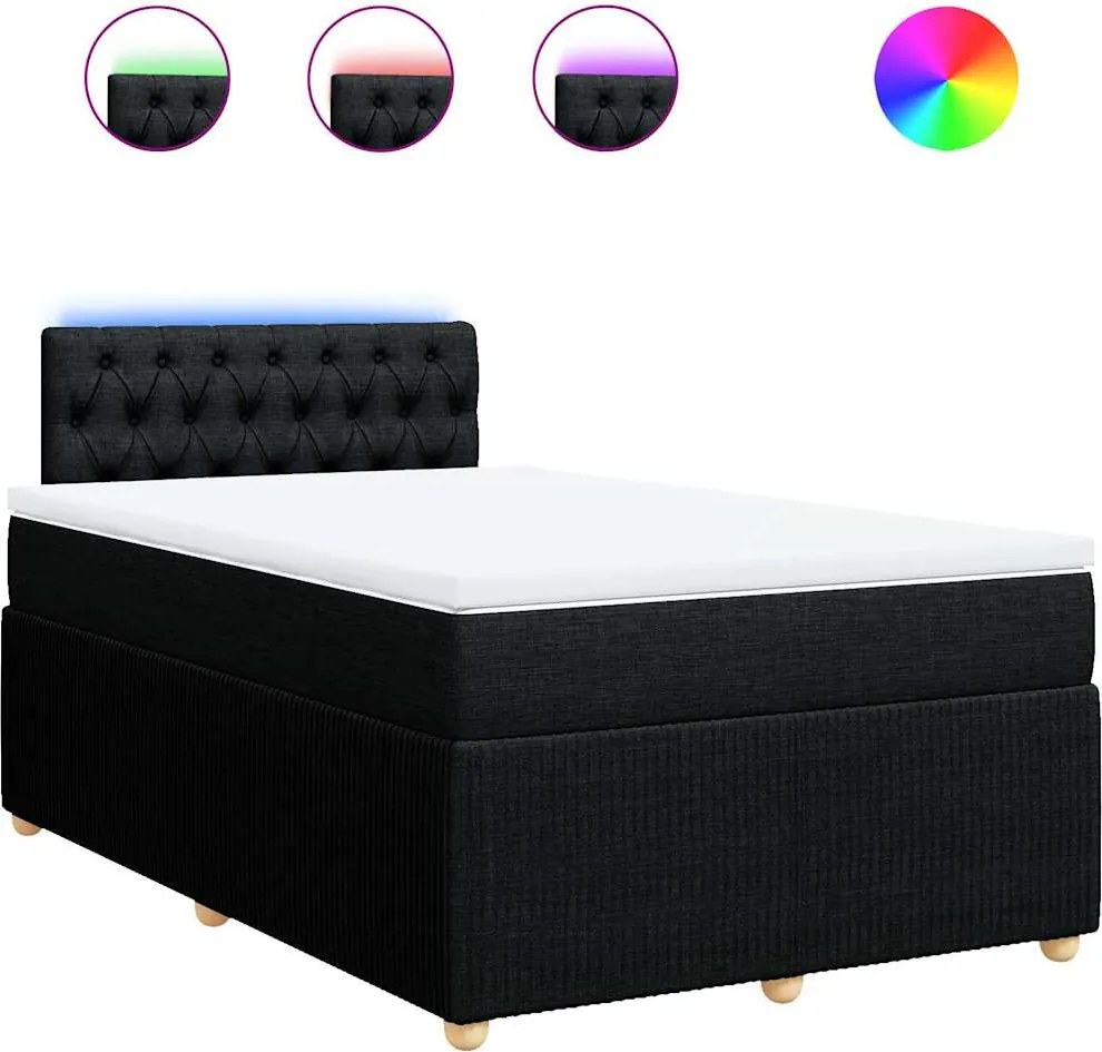 Box spring postel s matrací černá 120x190 cm textil 3289704