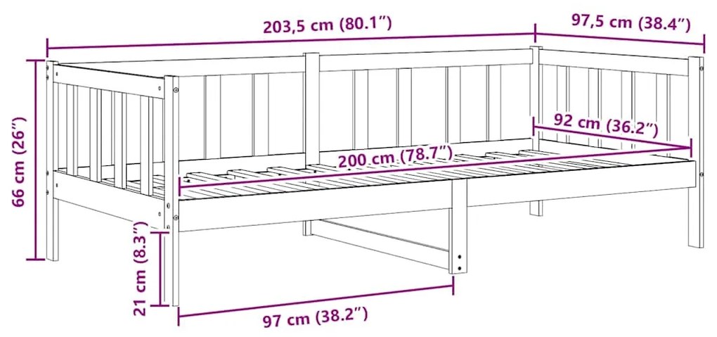 vidaXL Marketos Válenda medově hnědá masivní borovice 90 x 200 cm