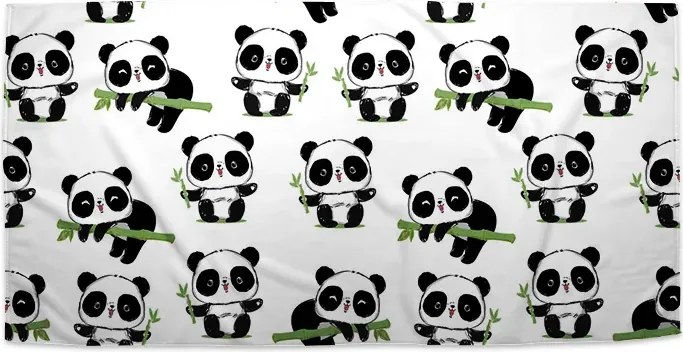 Sablio Ručník Pandy s větvičkou - 70x140 cm