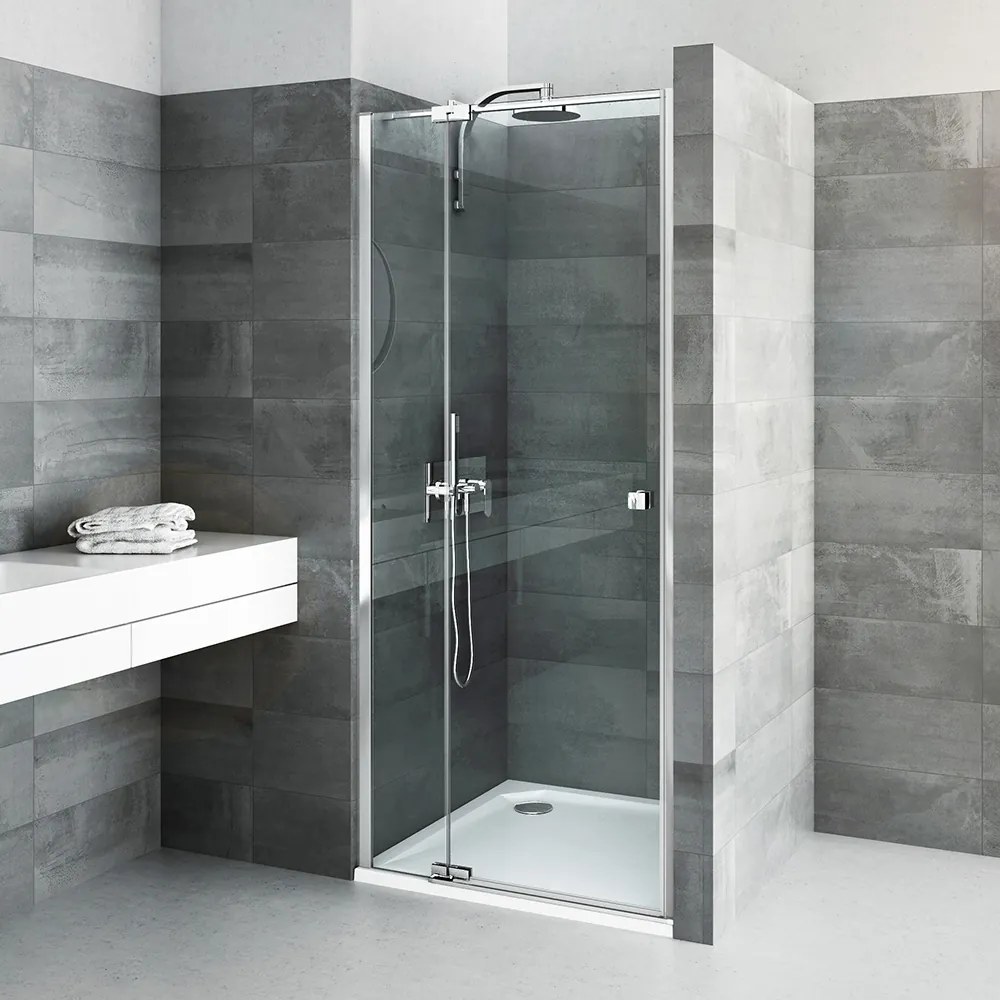 Roth Elegant Neo Line sprchové dveře 100 cm jednokřídlé brillant transparent BI PF2/1000_BI SET_Black Koupelny Bernold
