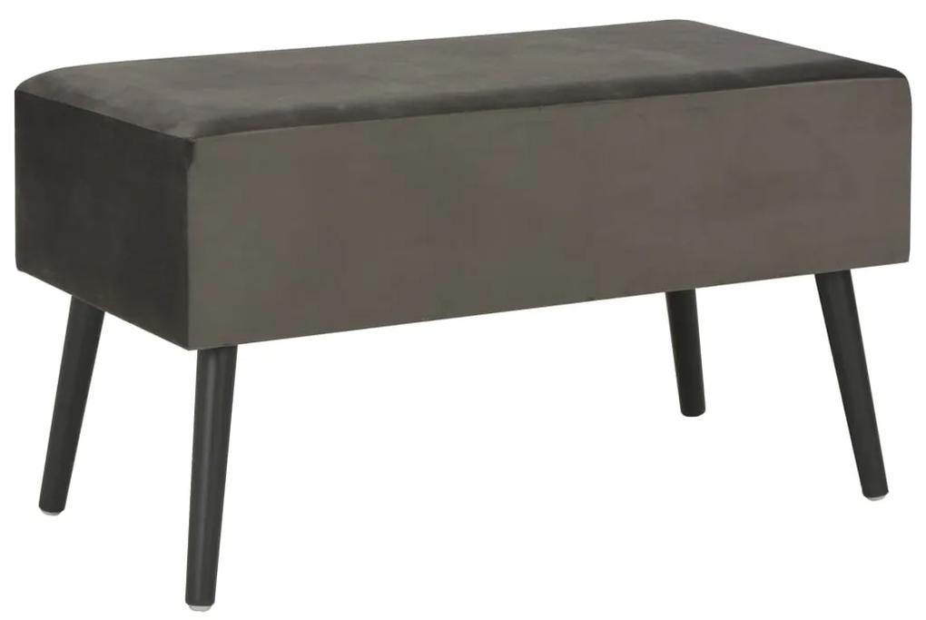 Konferenční stolek šedý 80 x 40 x 46 cm samet - Default Title