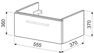 Skříňka pod umyvadlo Naturel Ratio 60 cm, bílá lesklá PN601Z36.9016G