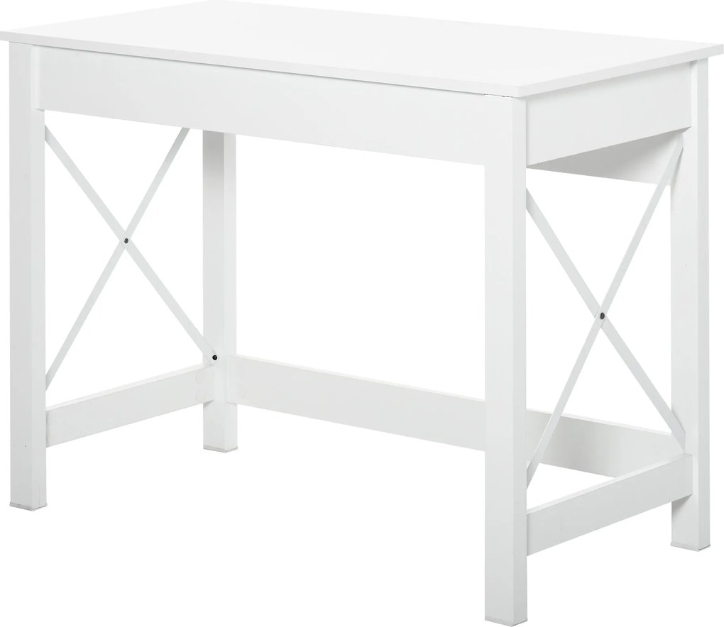 HOMCOM Moderní Stůl Snadno Sestavitelný Počítačový Stůl pro Kancelář, Ložnici nebo Učení 105x50x76 cm Bílý | Aosom