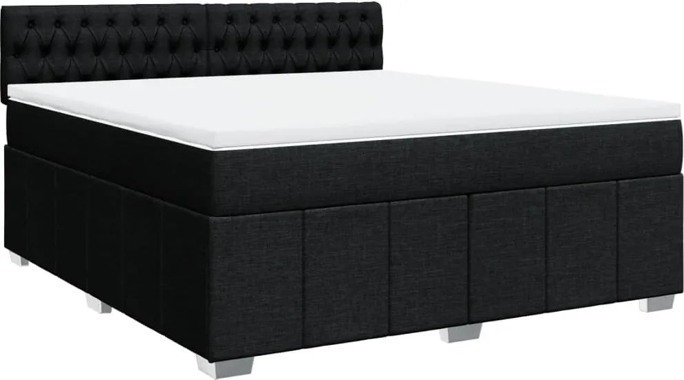 Box spring postel s matrací černá 180x200 cm textil 3289456