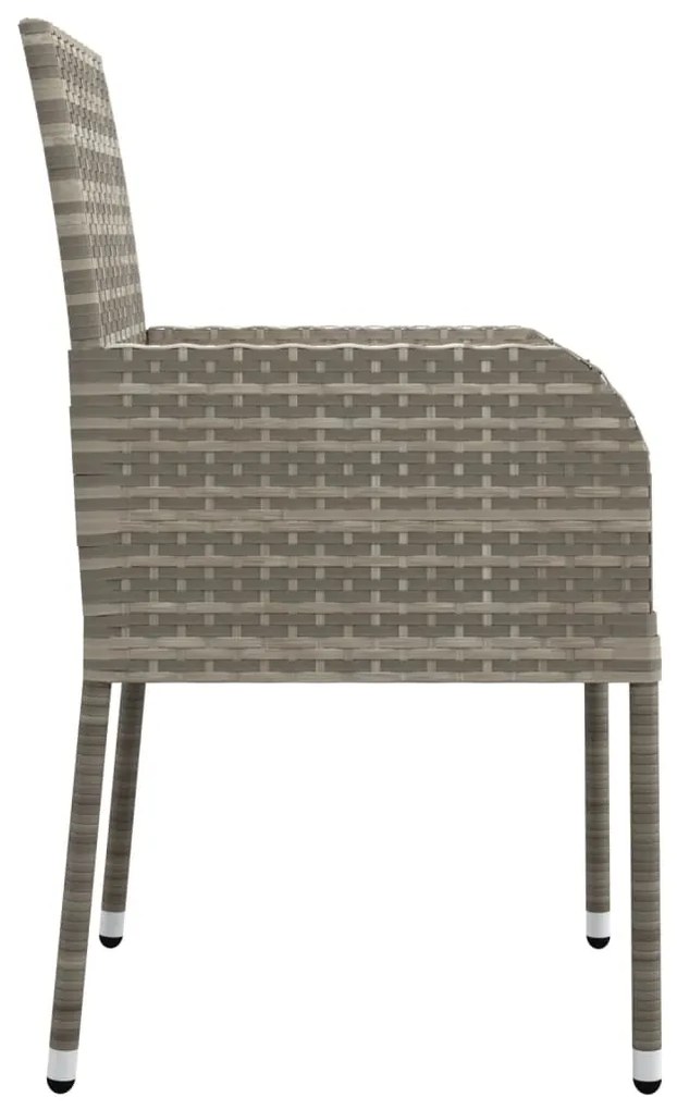 Zahradní židle s poduškami 4 ks polyratan šedé - Default Title