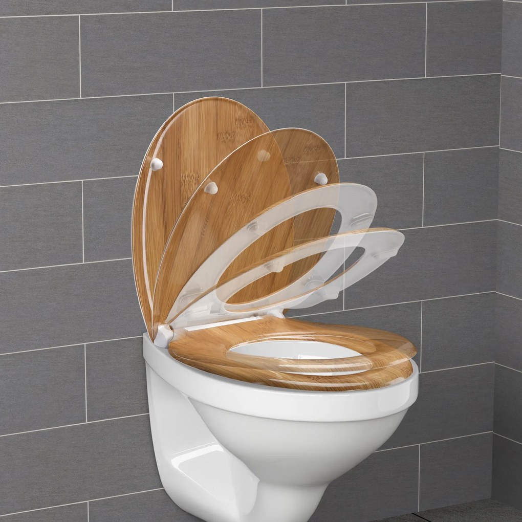 WC sedátko s automatickým spouštěním dekor bambus 108926