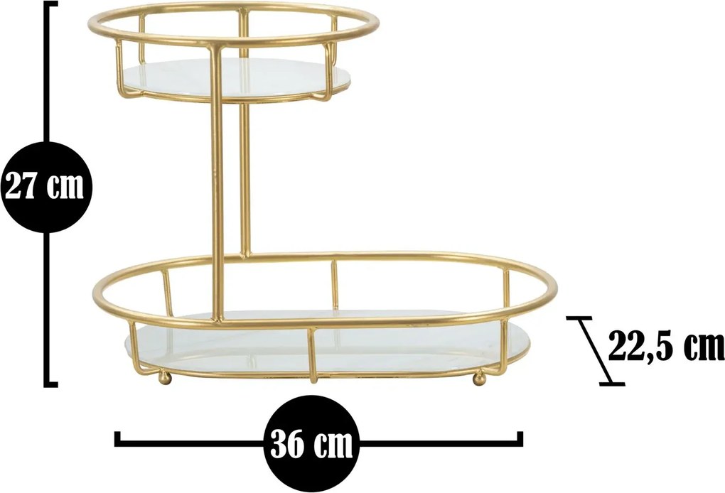Dvoupatrový dekorativní stojan Levels A zlatý