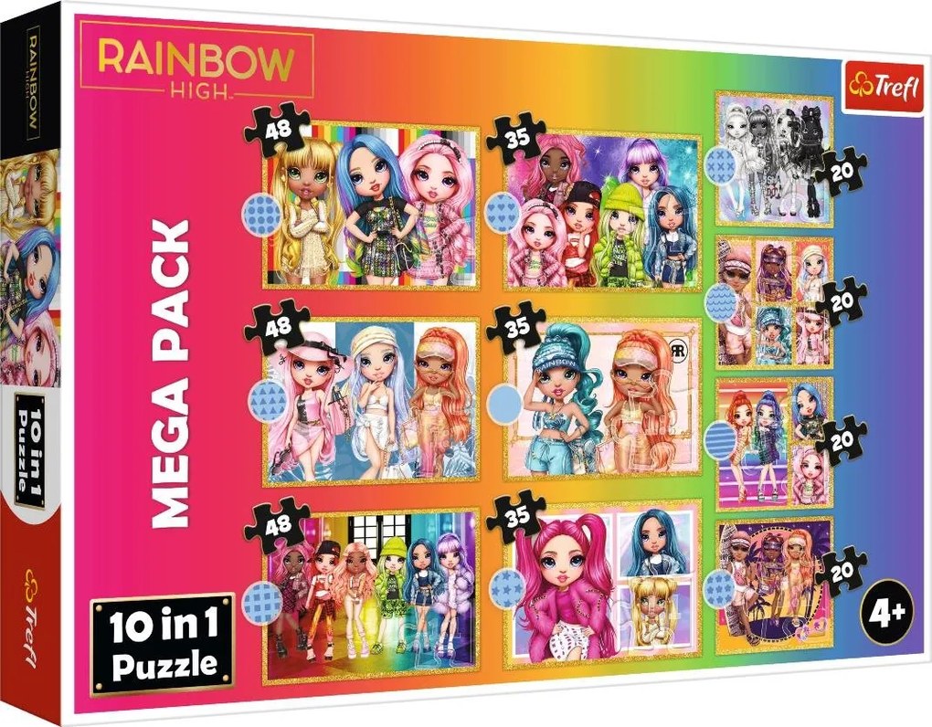 Puzzle trefl puzzle rainbow high mega pack 10 v 1