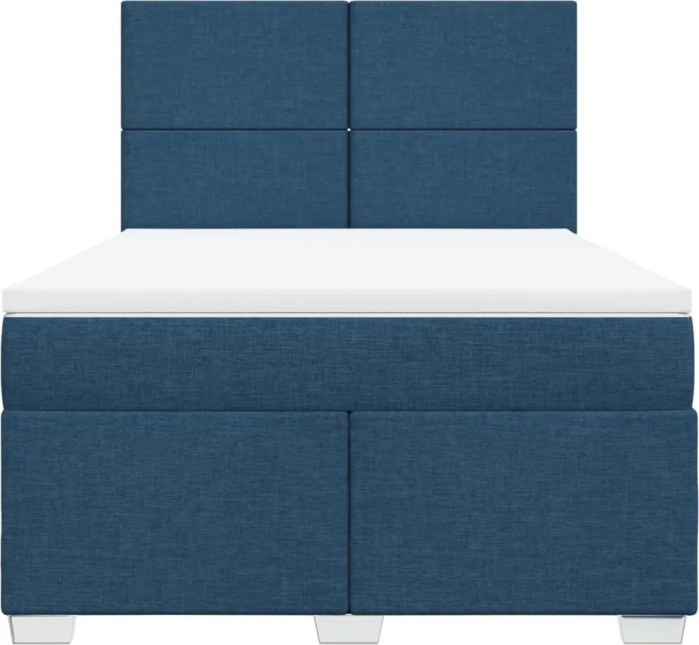 Box spring postel s matrací modrá 140x200 cm textil 3292810
