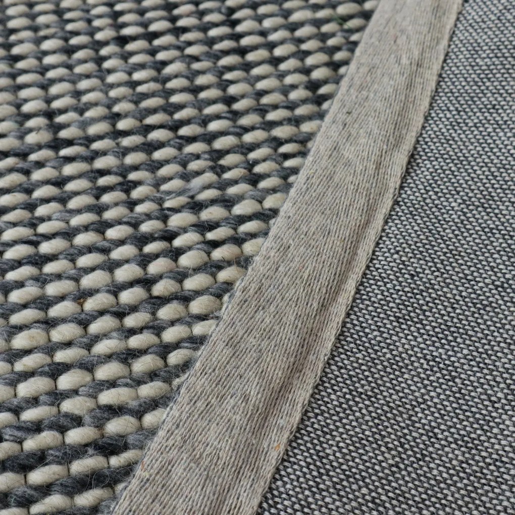 Asra, Kusový ručně tkaný koberec Woolen 2 Grey, 150x240, šedá, ložnice