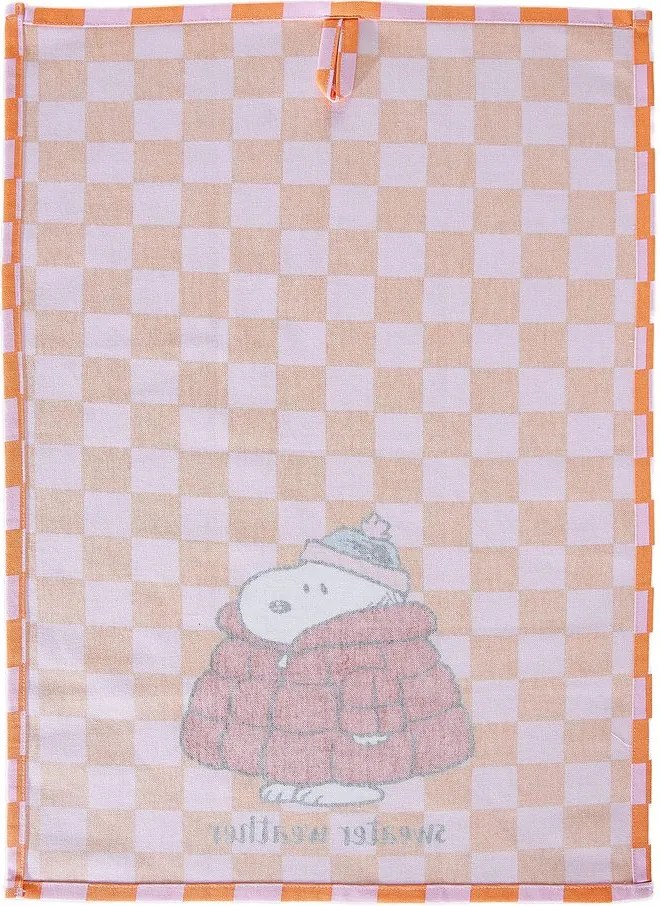 PEANUTS Utěrka "Sweater Weather" - oranžová/růžová