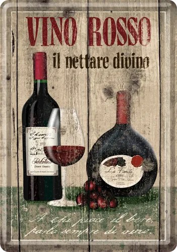 Postershop Plechová pohlednice - Vino Rosso