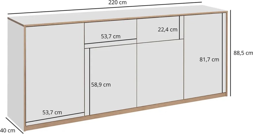 Komoda 4d2s bílá Complex