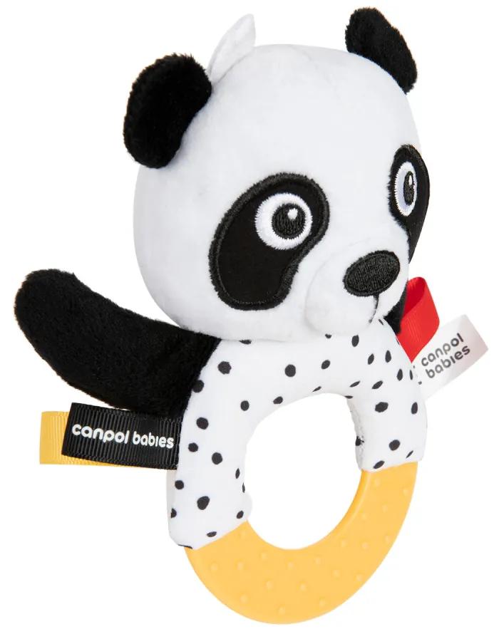 Canpol babies Senzorická hračka PANDA s kousátkem a chrastítkem BabiesBoo