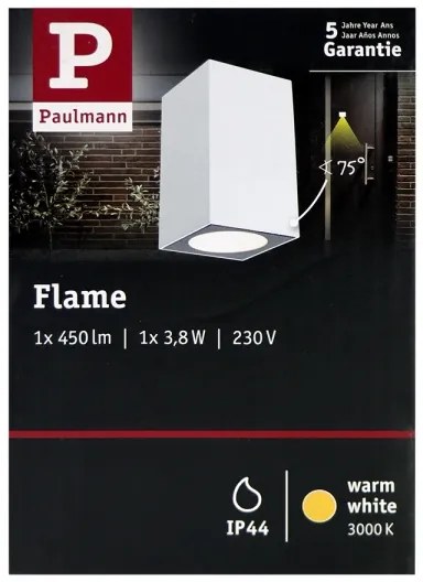 Paulmann 94329 - LED/3,8W IP44 Venkovní nástěnné svítidlo FLAME 230V bílá