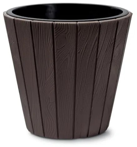 PROSPERPLAST Květináč - WOODE Průměr: 30 cm, Barva: bílá