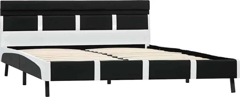 Rám postele s LED světlem černý umělá kůže 140 x 200 cm 280304