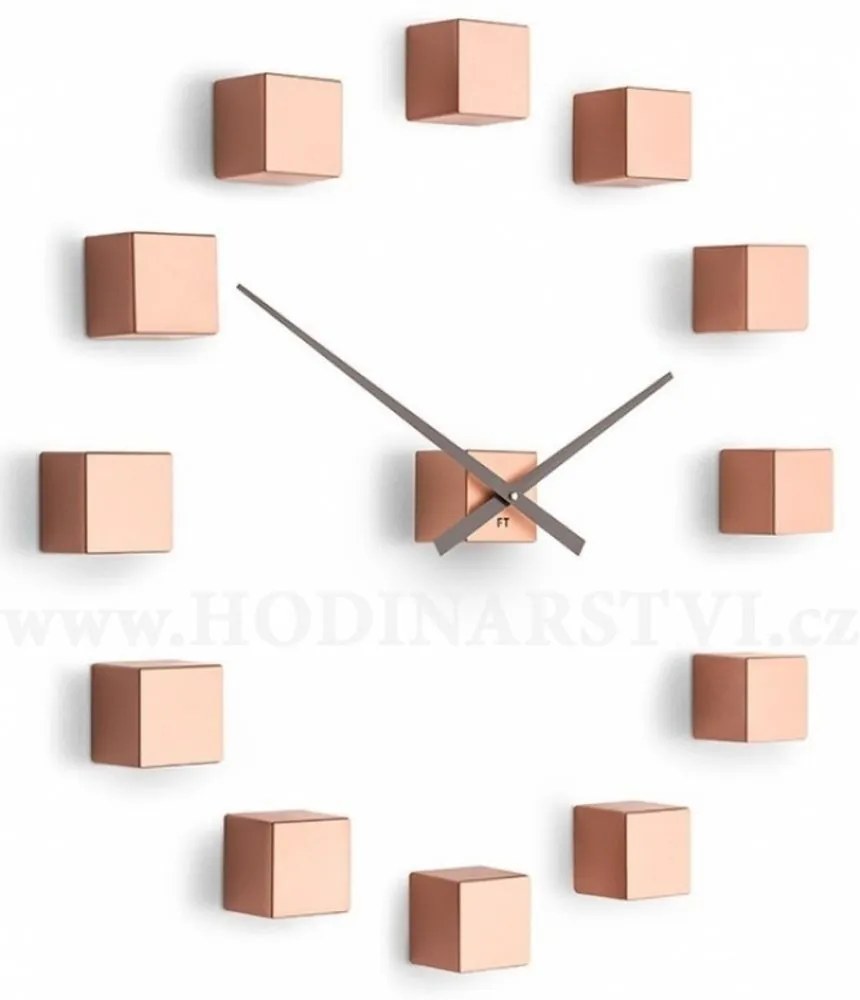 Designové nástěnné nalepovací hodiny Future Time FT3000CO Cubic copper