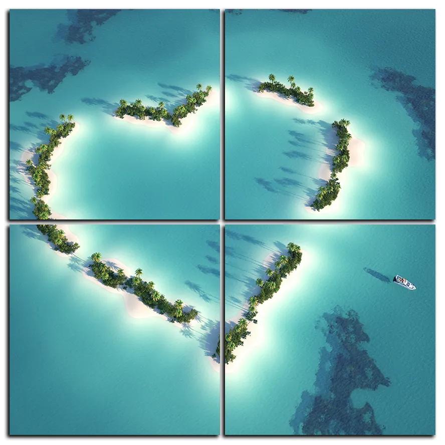 Obraz na plátně - Ostrov ve tvaru srdce - čtverec 3136E (60x60 cm)