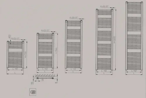 Thermal Trend KD 600 / 960 koupelnový radiátor K žebřík rovný