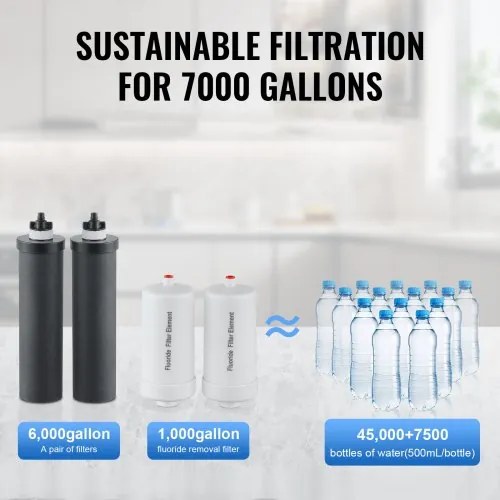 Gravitační vodní filtr z nerezu 8,5 l se 4 filtry